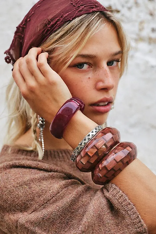Free People Disguise Bangle - Brown/silver