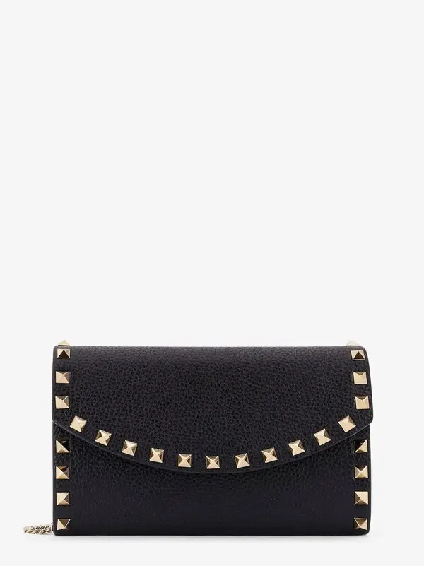 Valentino Garavani Rockstud Leather Crossbody Bag/wallet - Black