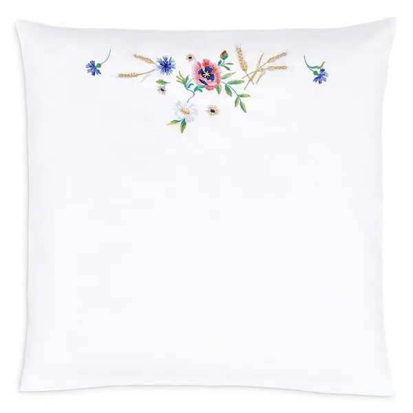CHRISTIAN FISCHBACHER Summerfield Embroidered Sateen Euro Sham
