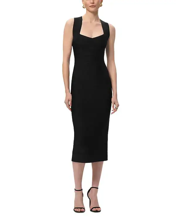 herve leger black bandage dress Chic Black Sleeveless Lace Evening Dresses Side Slit Open Back Long Pr main image 0