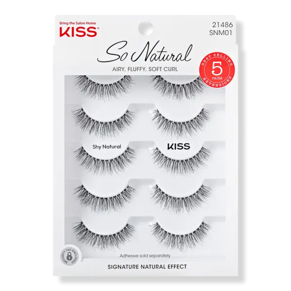Kiss So Natural False Eyelashes Shy Natural - One-color