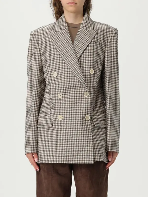 Brunello Cucinelli Checked Double-breasted Blazer