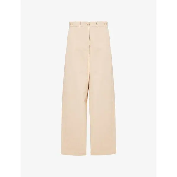 Max Mara Alfeo Wide-leg Cotton-poplin Trousers