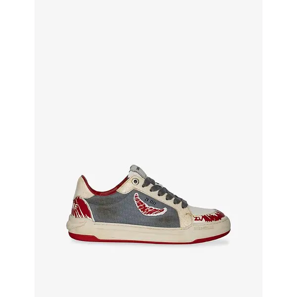 Zadig&Voltaire Fly Wings Leather And Mesh Low-top Trainers - Road