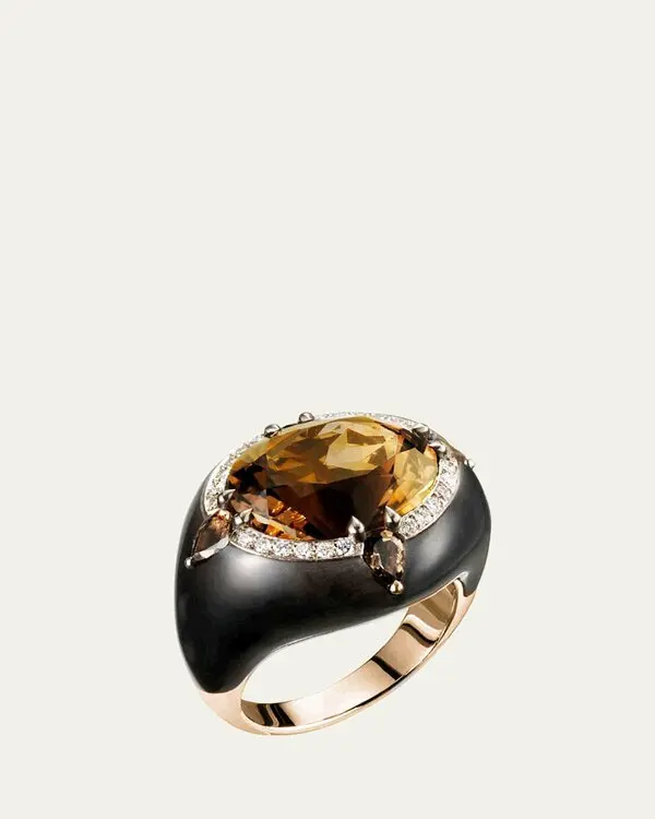 BOGHOSSIAN Reveal Ring With Citrine, Jadeite, And Diamonds