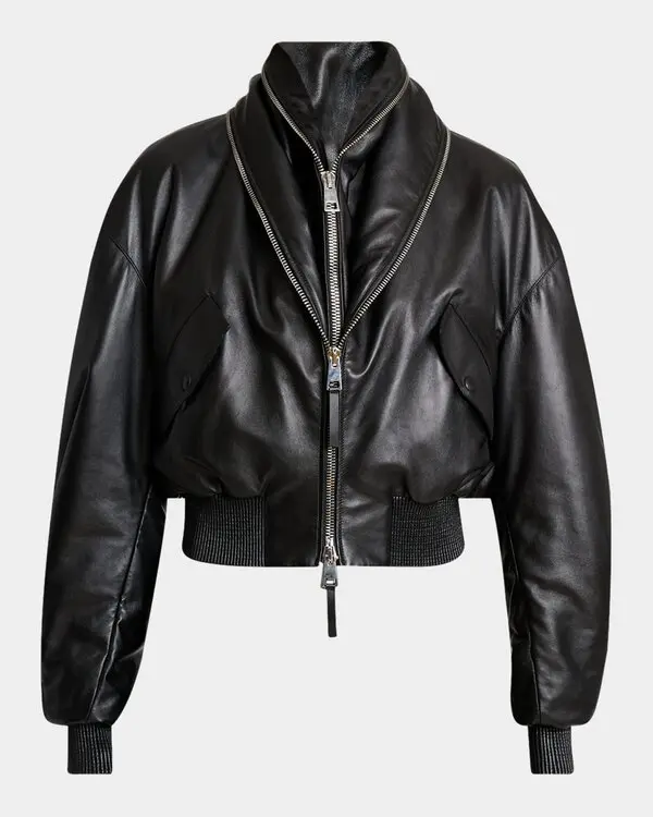 Givenchy Double Shawl-collar Cropped Bomber Jacket