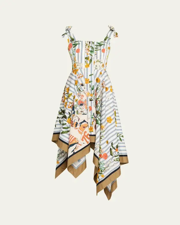 Monse Printed Handkerchief Midi Dress