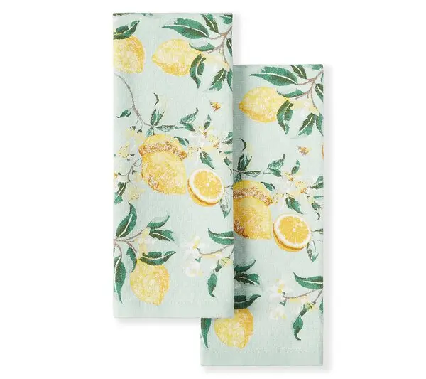 MARTHA STEWART Lemon Whimsy Kitchen Towel 2-pack Set