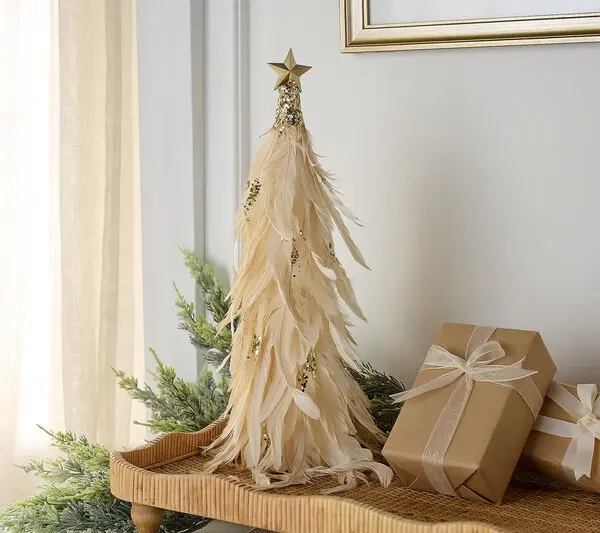 FIERCE HOME 17' Tabletop Feather Tree