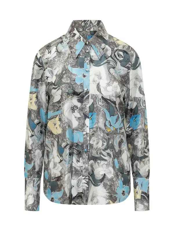 Tory Burch Silk Floral Shirt - Multicolor
