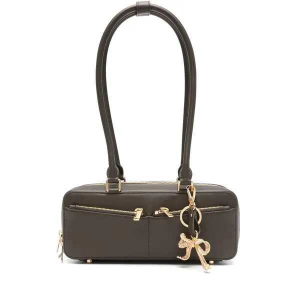 SELF-PORTRAIT Handheld Bag With Crystal-embellished Bow Detail - Brown