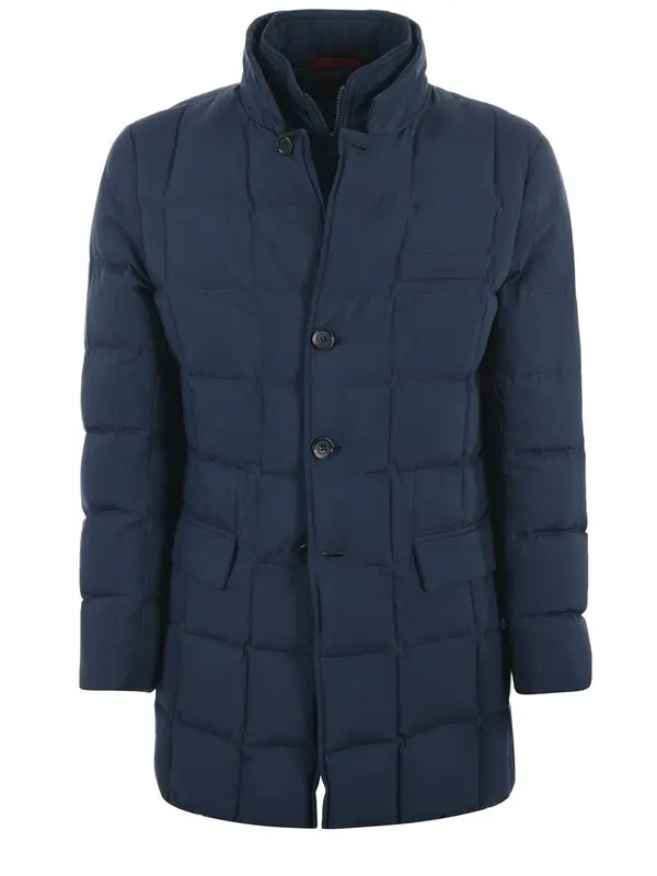 FAY Long Quilted Nylon Down Jacket