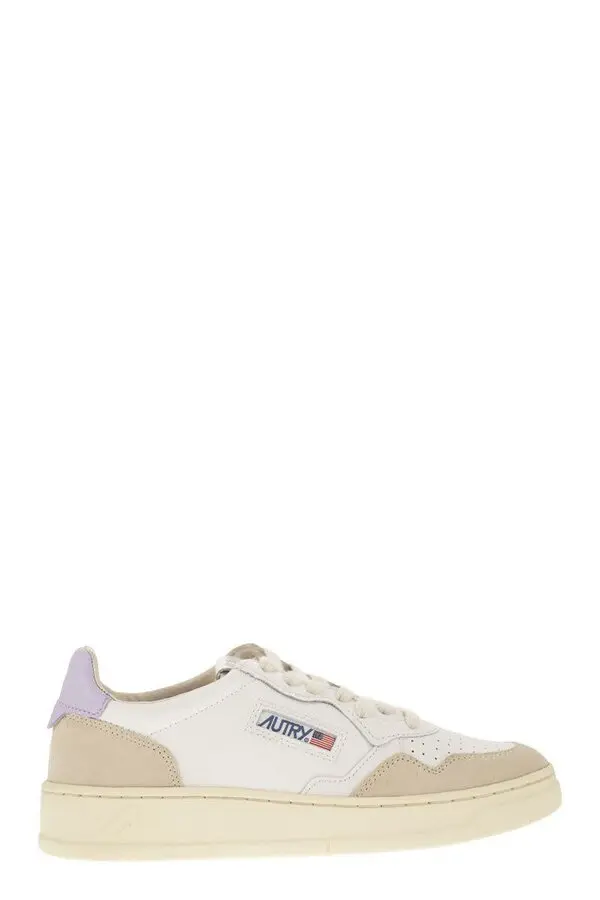 AUTRY Medalist Low Leather Sneakers - White/lilac