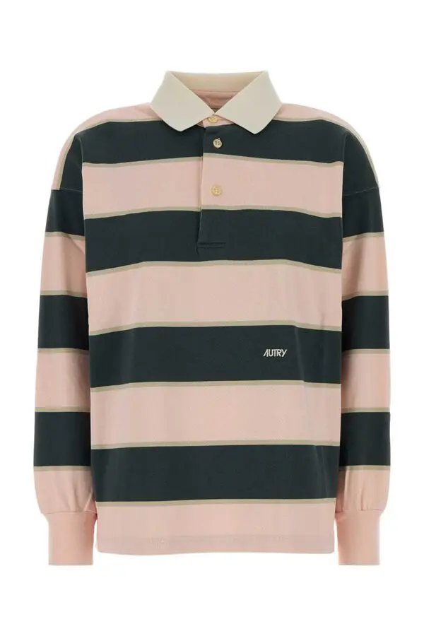 AUTRY Embroidered Cotton Polo Shirt - Stripped