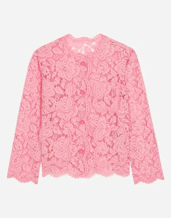 Dolce & Gabbana Single-breasted Lace Jacket - Pink