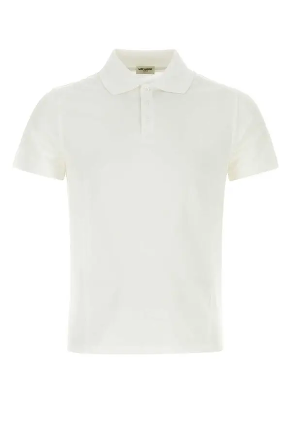 Saint Laurent Cotton Piqué Cassandre Embroidery Polo Shirt