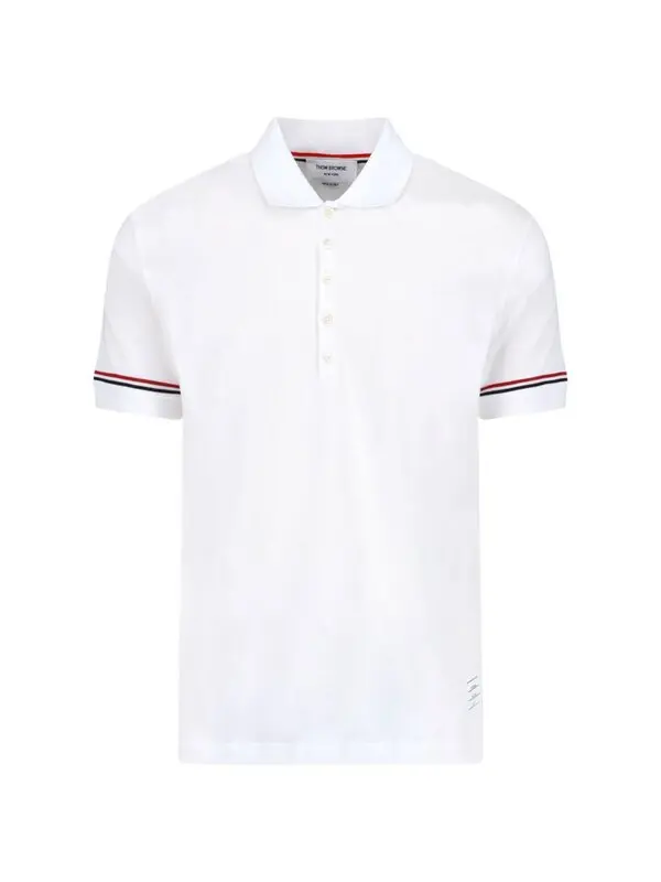 Thom Browne Polo Shirt With Rwb Logo - White