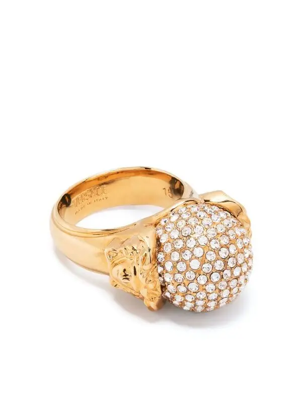 Versace Ring With Crystals - Grey