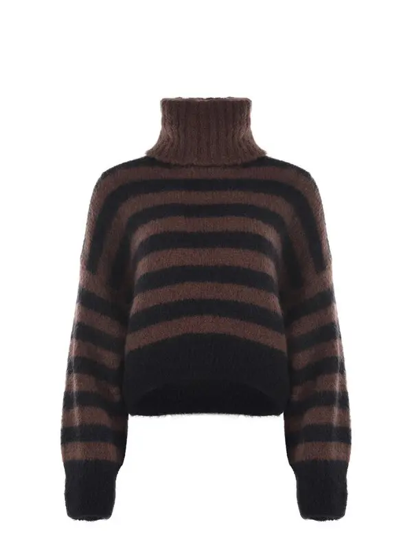 ALYSI Striped Mohair Blend Sweater