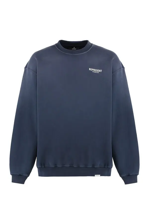 REPRESENT Cotton Crew-neck Sweatshirt - Blue