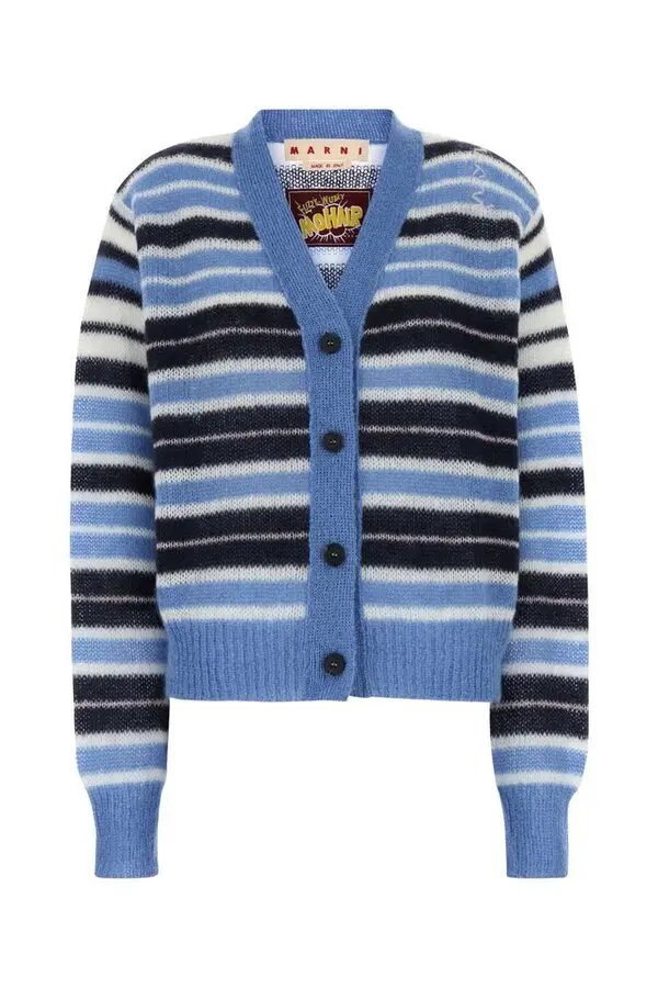 Marni Striped Mohair-blend Cardigan - Multicoloured