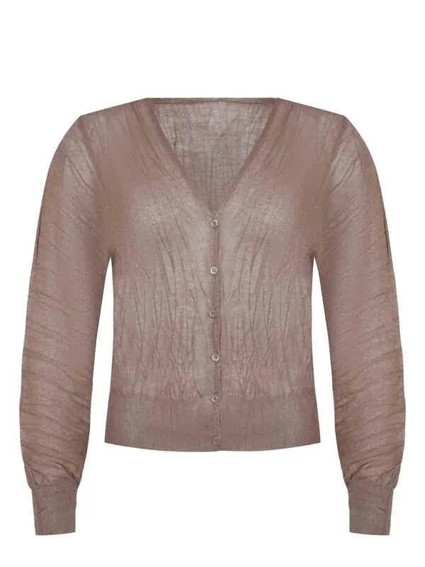 SOLOTRE Viscose Blend Sweater - Brown