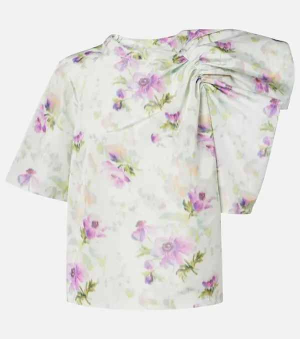 Loewe Floral Draped Top - Multicoloured
