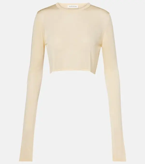 THE FRANKIE SHOP Kazel Knitted Cropped Top - Yellow