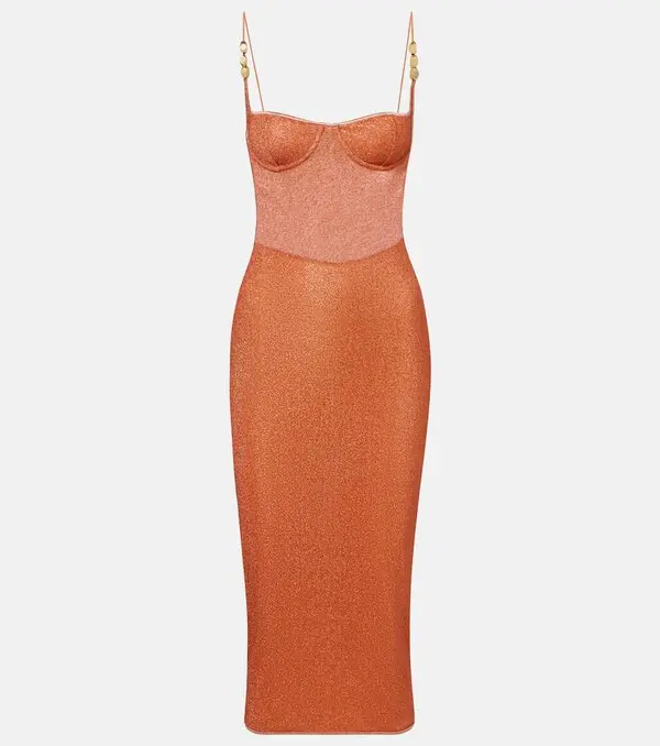 Oseree Lumière Open-back Midi Dress