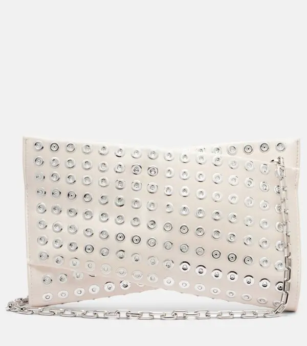 CHRISTIAN LOUBOUTIN Loubitwist Small Crystal-embellished Clutch - Beige