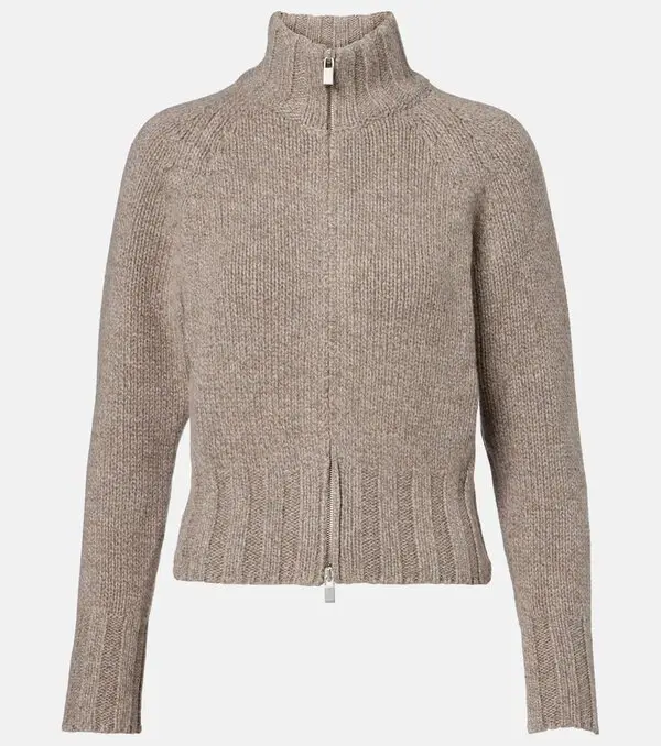 Magda Butrym Zip-up Cashmere Turtleneck Sweater