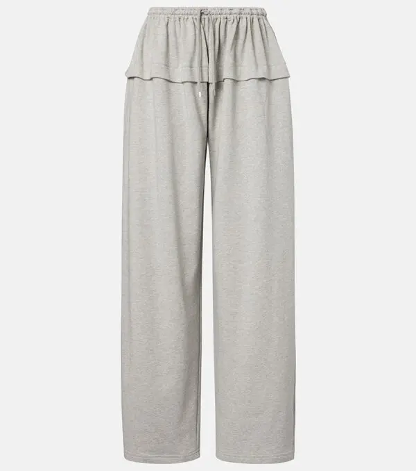 Alaïa Ruffled Cotton-blend Track Pants