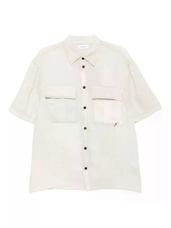 FERRAGAMO Short-sleeves Patch-pockets Shirt - Neutrals