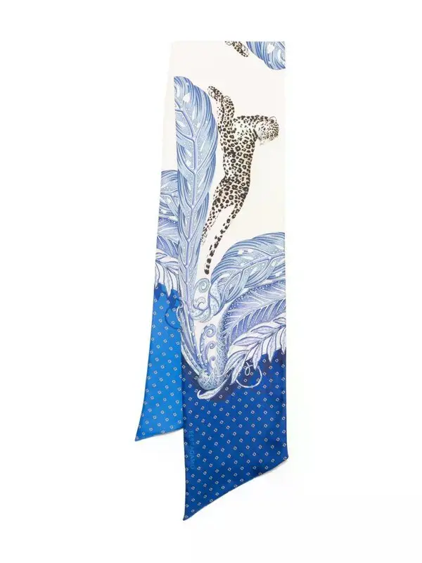 FERRAGAMO Printed Silk Bandeau - Blue