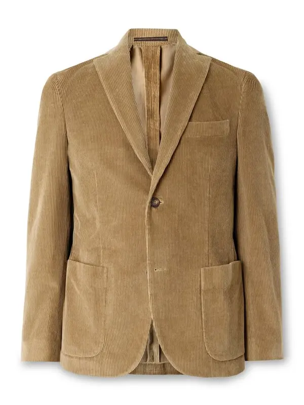 Incotex Slim-fit Cotton-blend Corduroy Suit Jacket - Neutrals