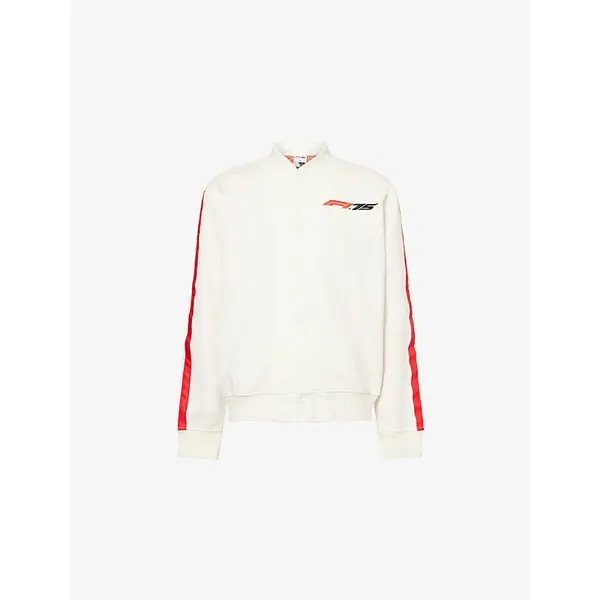 FORMULA 1 F175 Classic Embroidered Cotton-blend Bomber Jacket - White