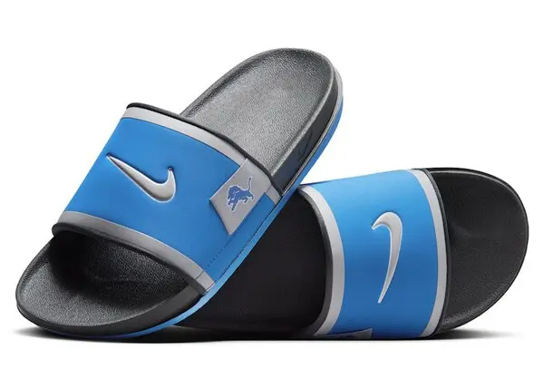 Nike Offcourt Detroit Lions Slides - Battle Blue/dark Smoke Grey/wolf Grey