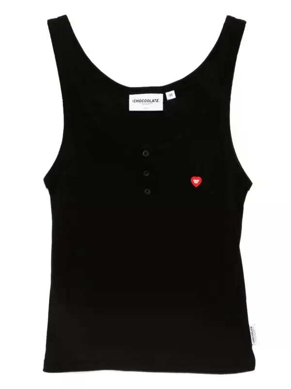 CHOCOOLATE Cotton Tank Top - Black