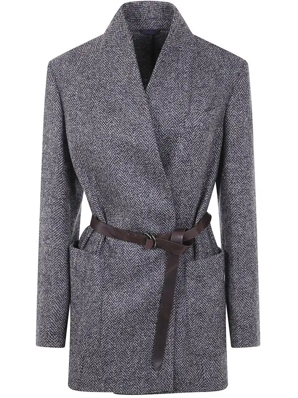 Brunello Cucinelli Belted Suit-type Jacket - Beige