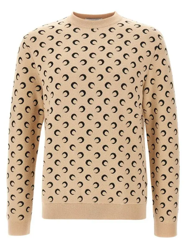 MARINE SERRE Moon Viscose Sweater - Beige