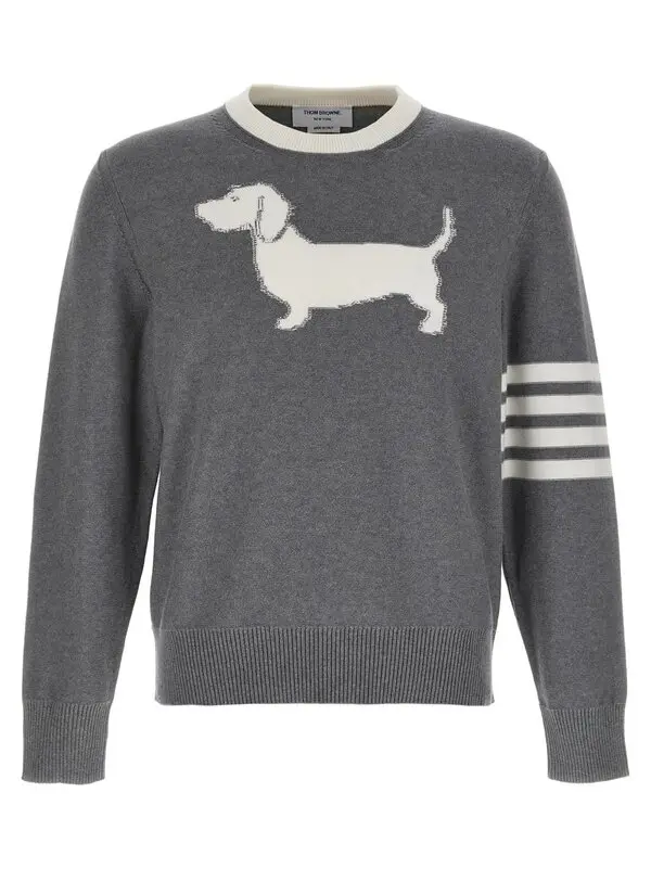 Thom Browne 4-bar Hector' Cotton Sweater - Gray