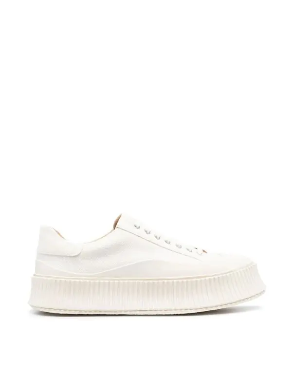 JIL SANDER Low Laced Sneakers With Vulcanized Rubber Sole