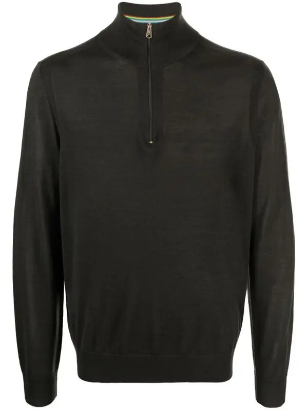 Paul Smith Sweater Zip Neck - Green