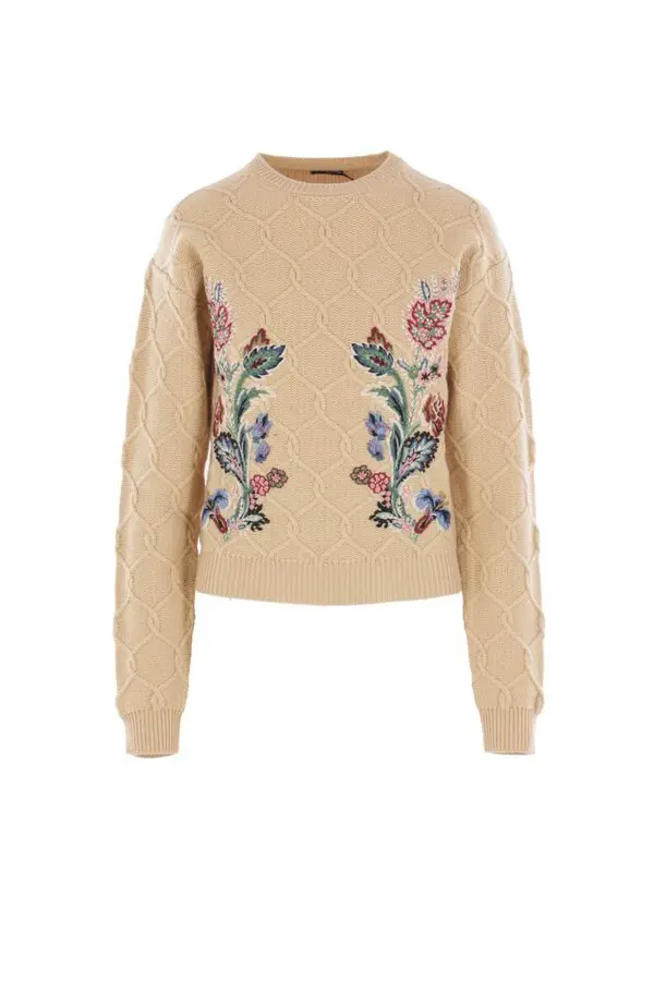 Etro Wool And Cashmere Knit Sweater - Beige