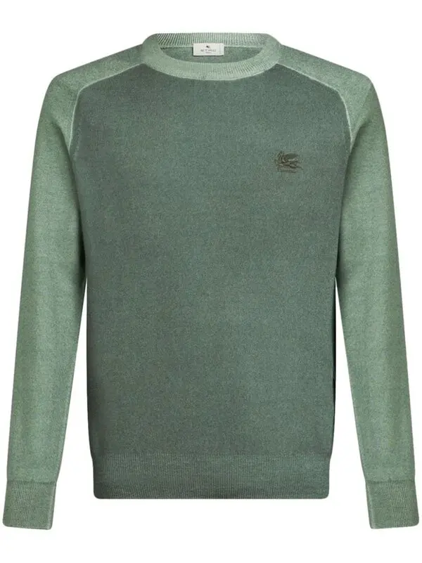 Etro Fine Knit Pegaso Motif Sweater - Multicolor