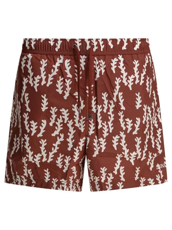 Zegna Printed Swimwear - Red