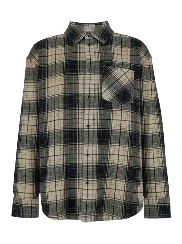 PURPLE BRAND Shirt With Check Motif And Patch Pocket In Cotton