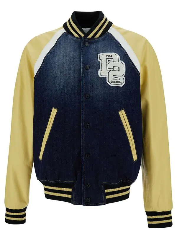 Dsquared2 Varsity Jacket With Logo Patch - Multicolor