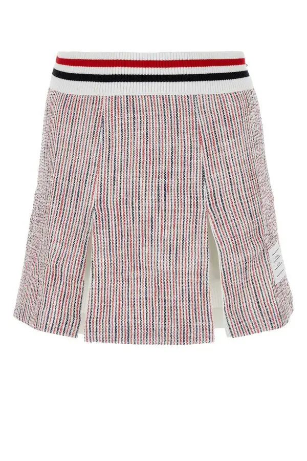 Thom Browne Striped Pleated Skirt - Rwbwht
