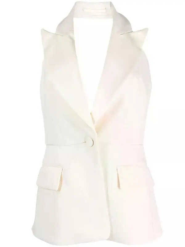 Max Mara Suit Style Virgin Wool Top - Neutrals